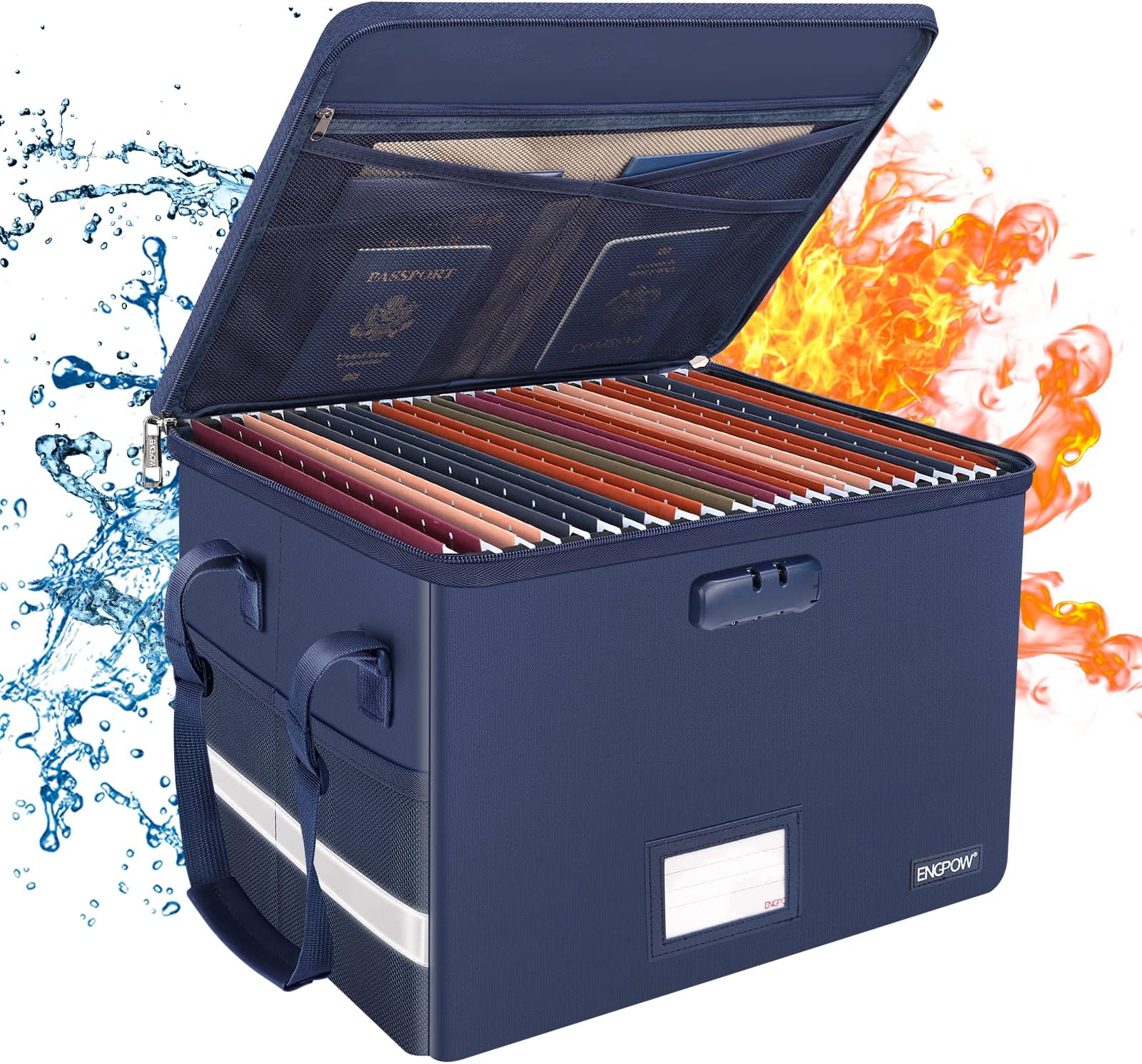 Amazon.com: ENGPOW File Box with Lock, Fireproof Document Box with ...