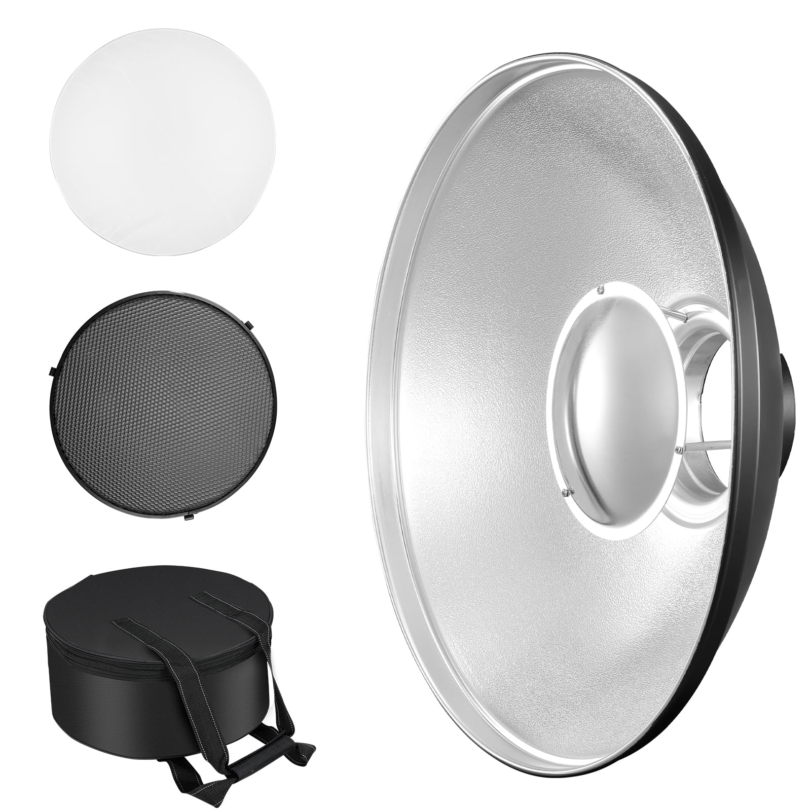 Soonpho Metal Beauty Dish 55 cm/21.6 inch Bowens Mount Reflector with ...