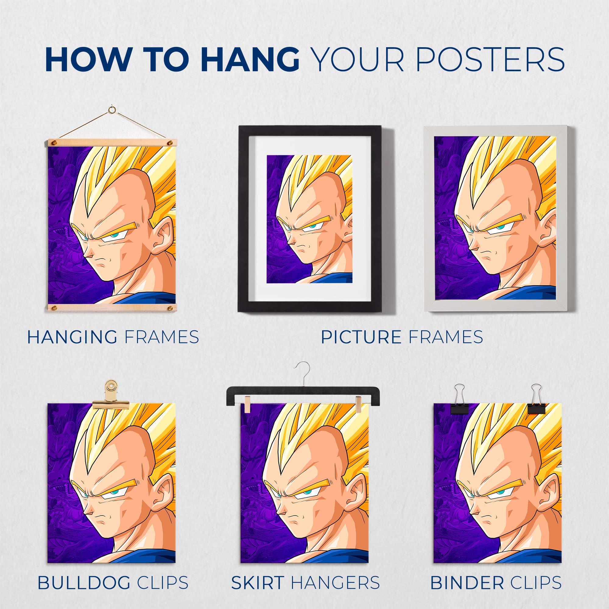 Dragon Ball Z Poster Set - 8x10 In UNFRAMED - Goku Poster - Dragon Ball ...