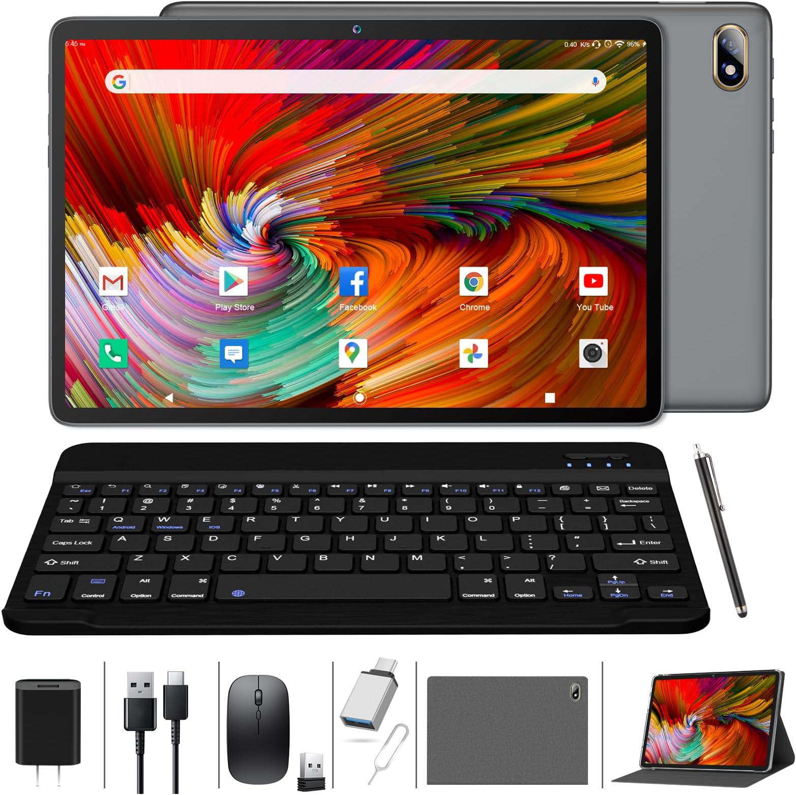 Amazon.com : 2024 Tablet 10.1 Inch 2 in 1 Android Tablet with keyboard ...