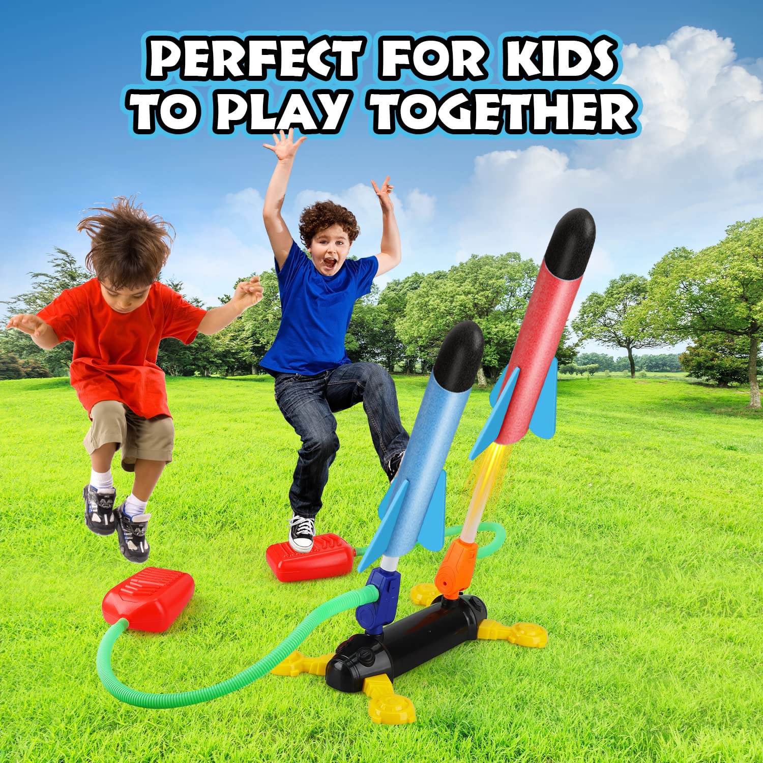 For Kids Toy With 10 Foam Rockets - Stomp Launch Pad Outdoor Activity ...