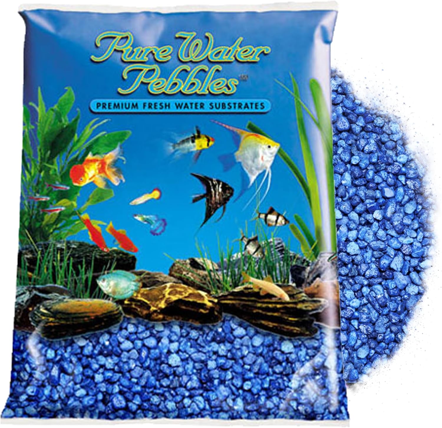 Amazon.com : Pure Water Pebbles Marine Blue Aquarium Gravel - 5 lbs ...