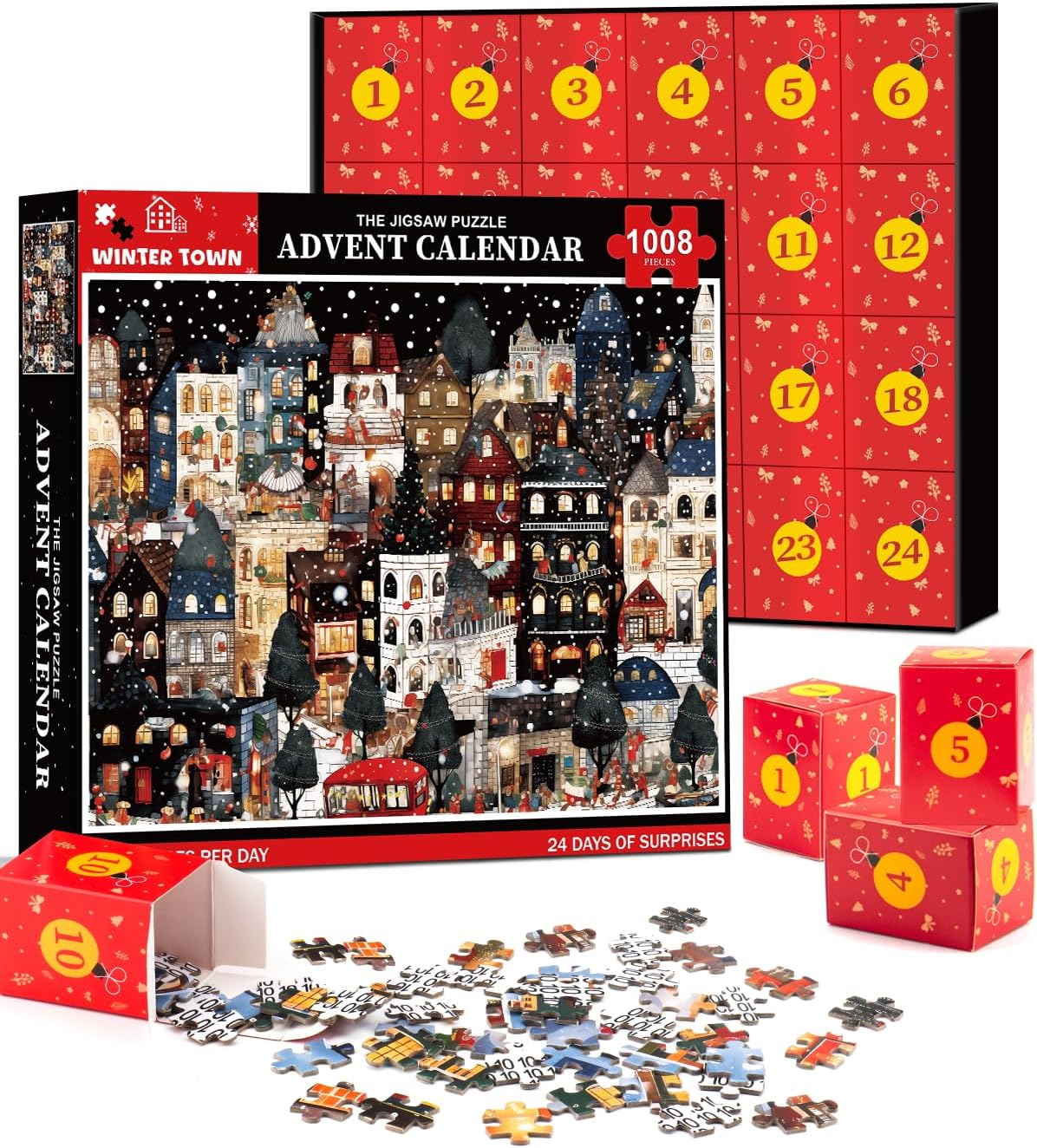 Amazon.com: Jigsaw Puzzle Advent Calendar 2025,24 Box Christmas Puzzle ...