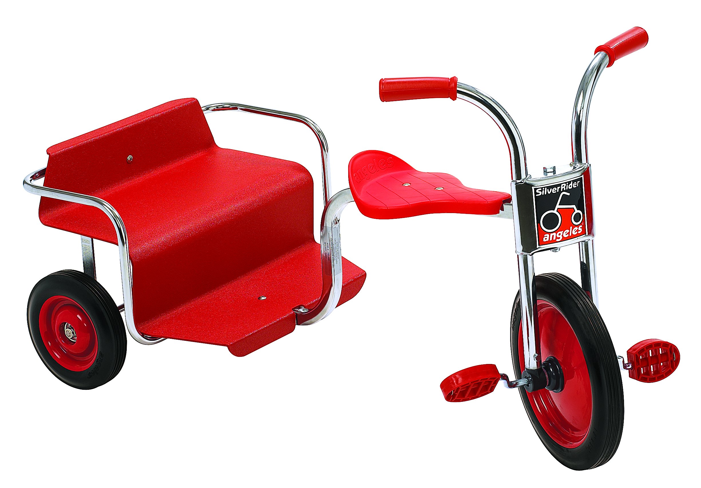 Buy Angeles SilverRider Rickshaw Tricycle, Silver-Red, AFB0600SR, Kids ...