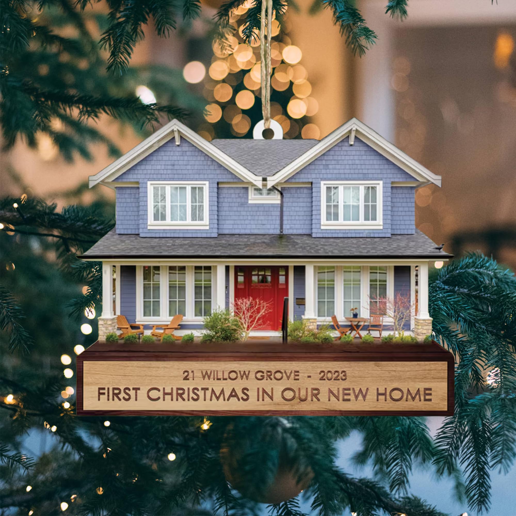 Amazon.com: Personalized First Christmas in Our New Home Ornament, Custom House Address Ornament ...