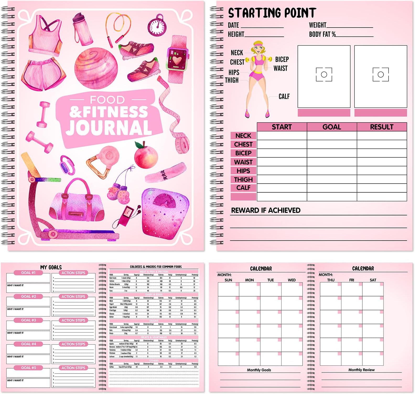 Amazon.com: Fitness Journal for Women & Men - A5 Workout Journal ...