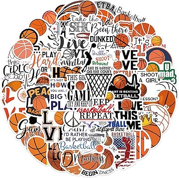 Amazon.com: 50Pcs Basketball Stickers, Basketball Scrapbook Stickers ...
