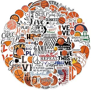 Amazon.com: 50Pcs Basketball Stickers, Basketball Scrapbook Stickers ...
