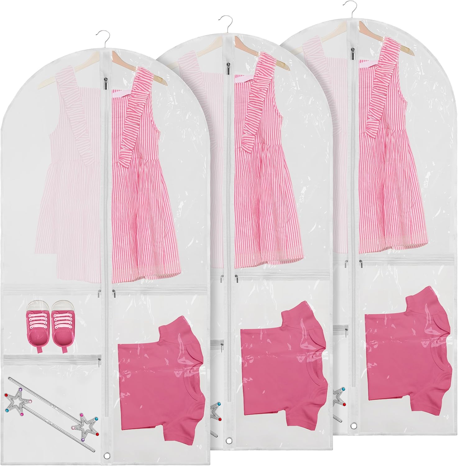 Amazon.com: coastal rose Clear PVC Garment Bag Dance Costume, Dance ...