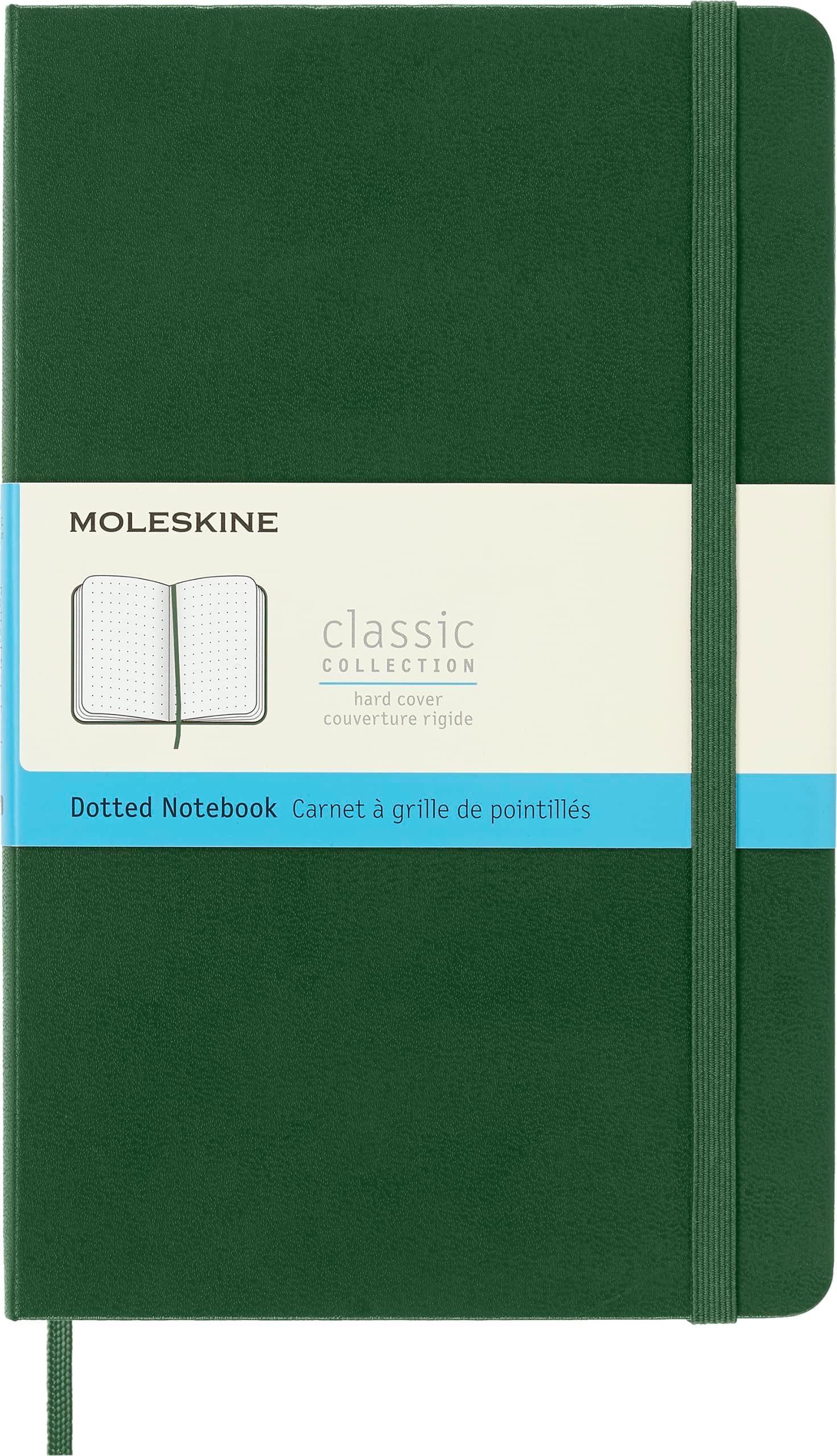 Moleskine Classic Dotted Paper Notebook, Hard Cover and Elastic Closure ...