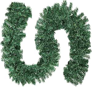 Amazon.com: Garland, GMWD 9FT Unlit Christmas Garlands Artificial Pine Garland, Christmas Wreath ...
