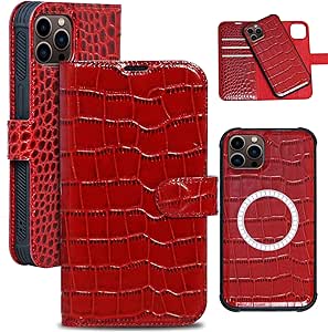Amazon.com: Rmawrad Wallet case for iPhone 12 pro Max Real Leather 6.7 case, Genuine Leather 2 ...