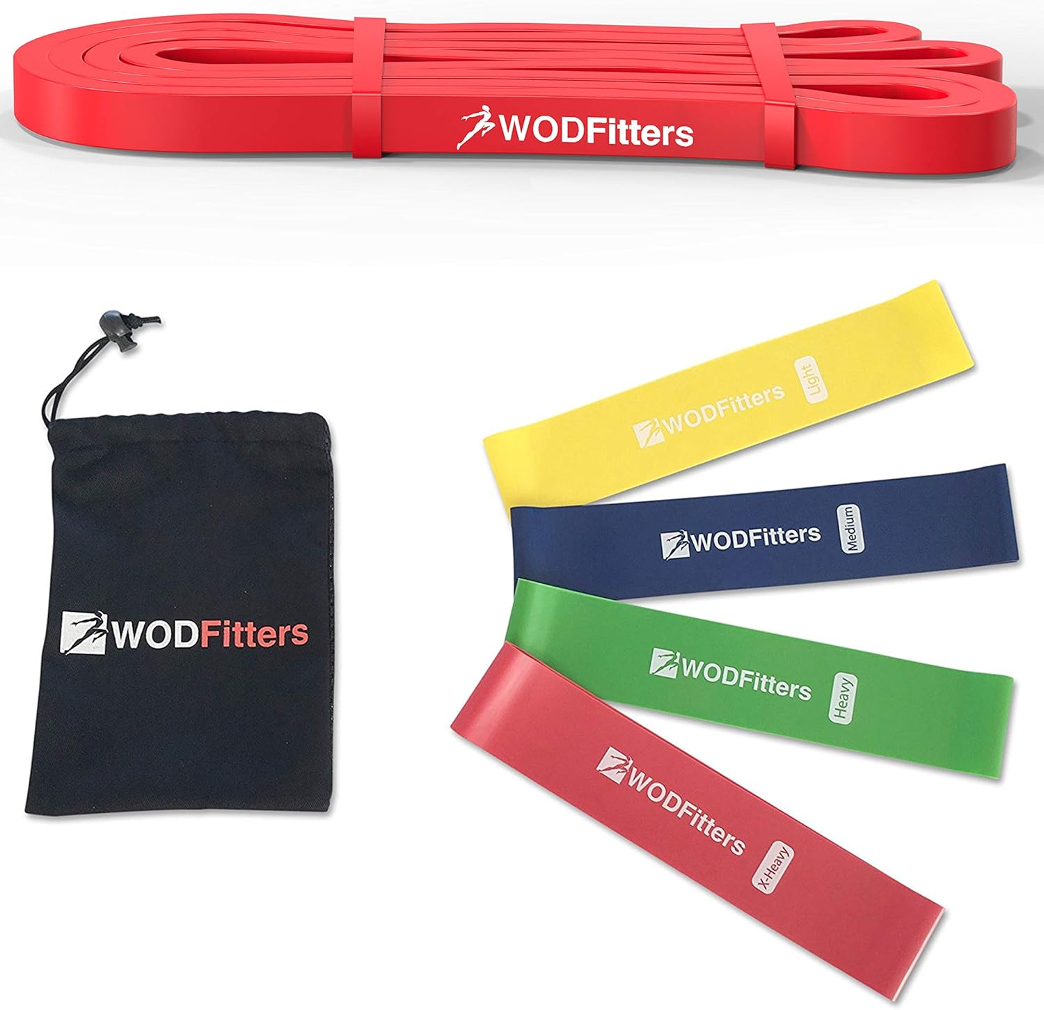 Amazon.com: WODFitters Red Resistance Band and Set of 10 Mini Bands for ...