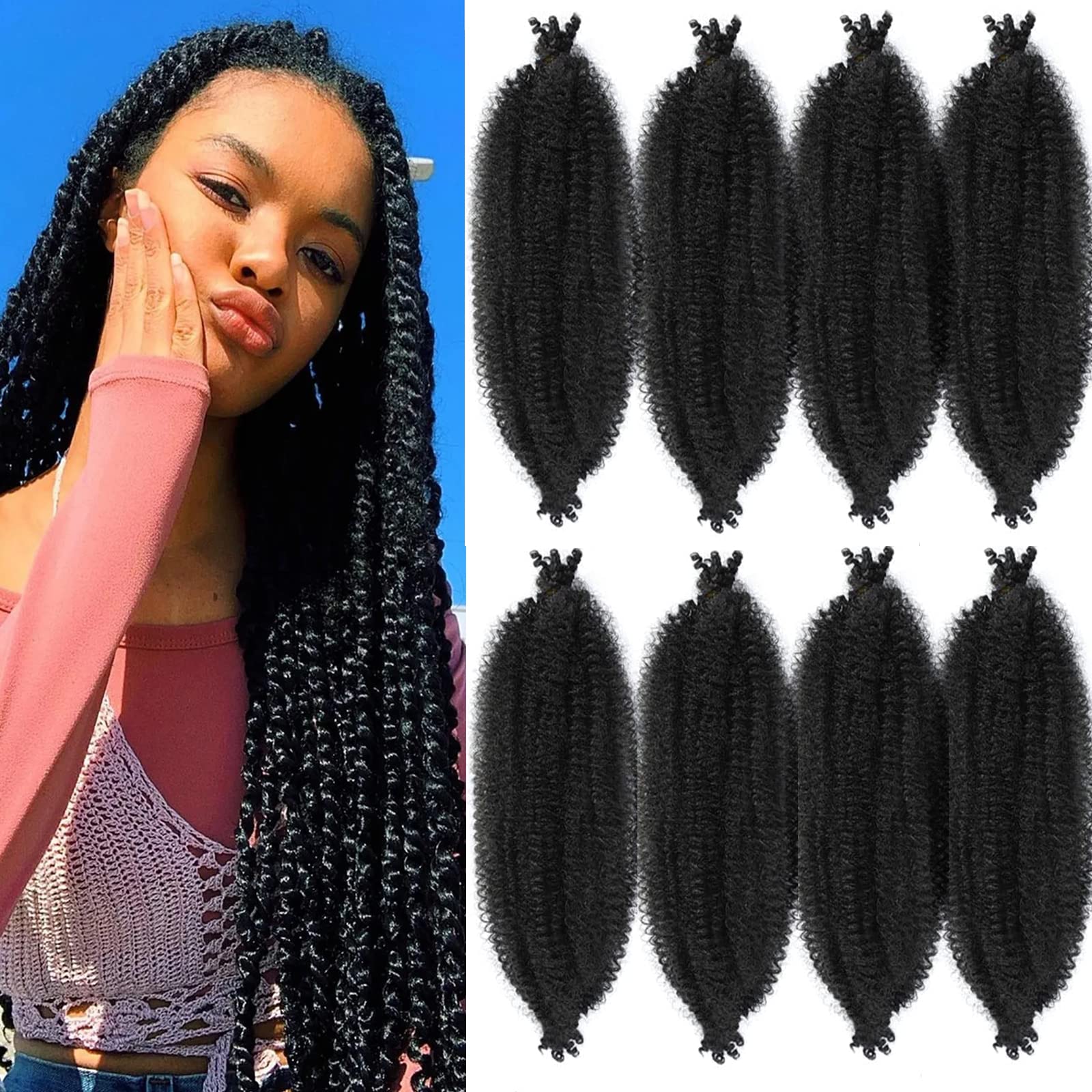 Buy Springy Afro Twist Hair 24 Inch Marley Twist Braiding Hair Afro ...