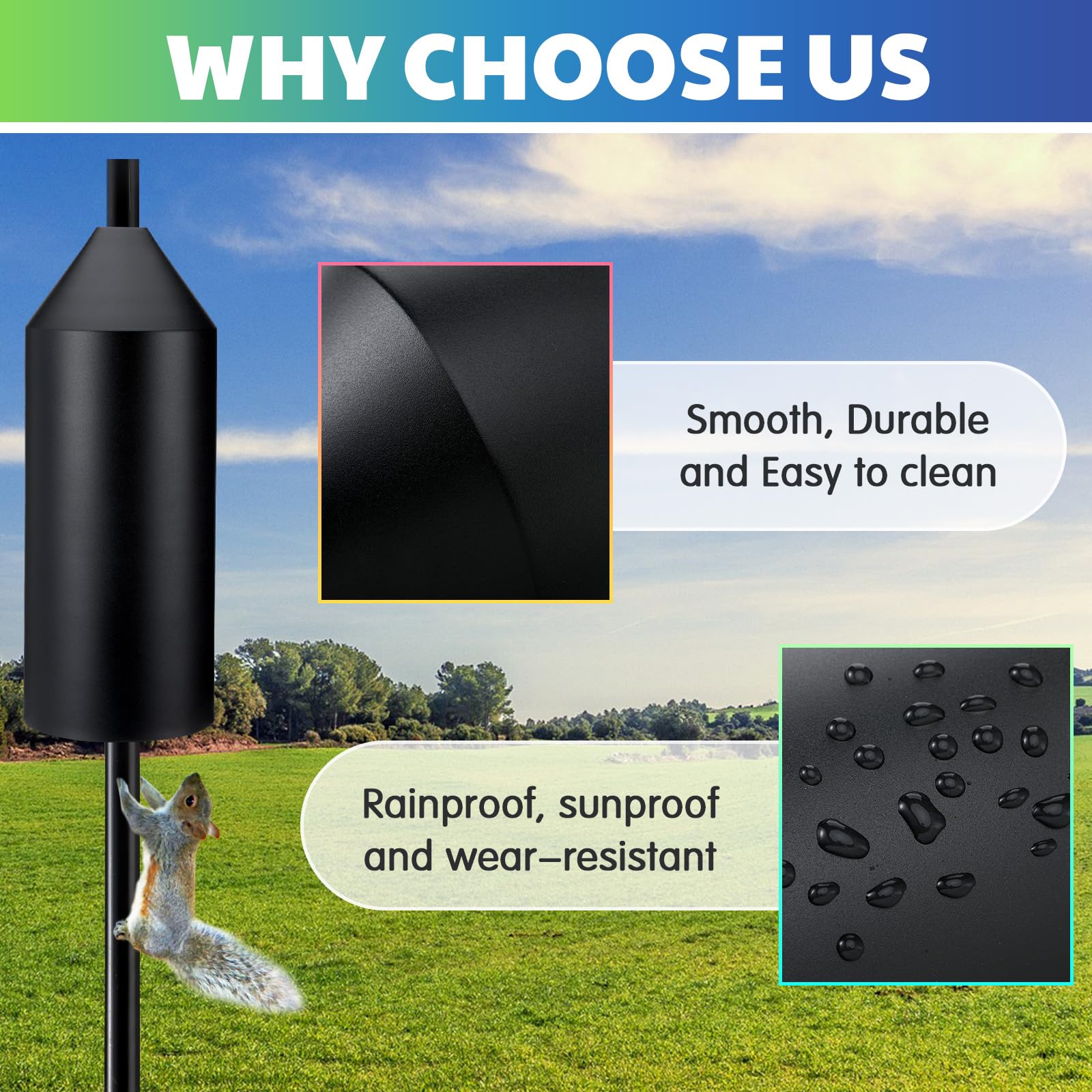 2 Pcs Galvanized Steel Squirrel Baffle for Bird Feeder Pole Squirrel ...