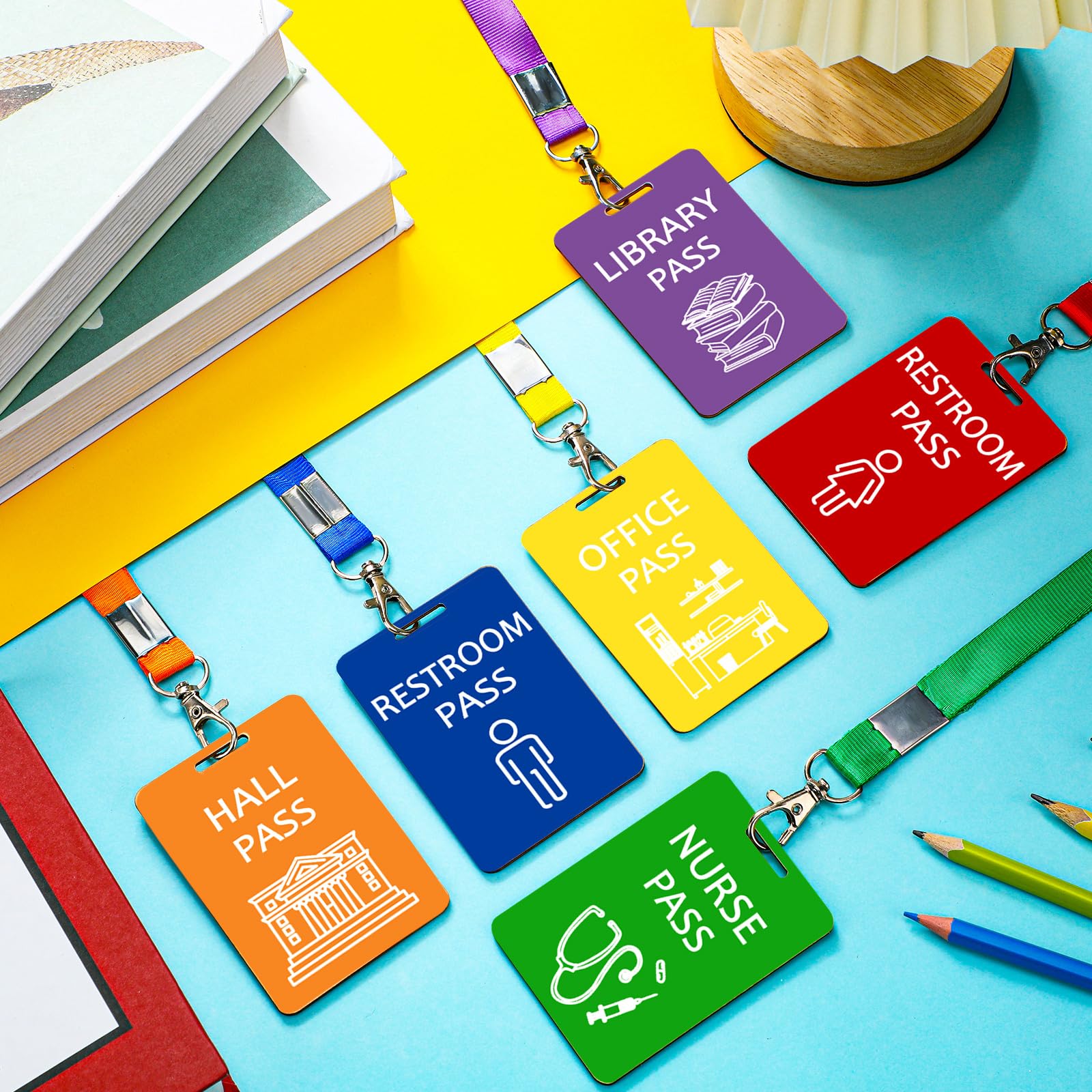 Snapklik.com : Sabary 6 Sets Hall Pass Lanyards And School Passes Set ...