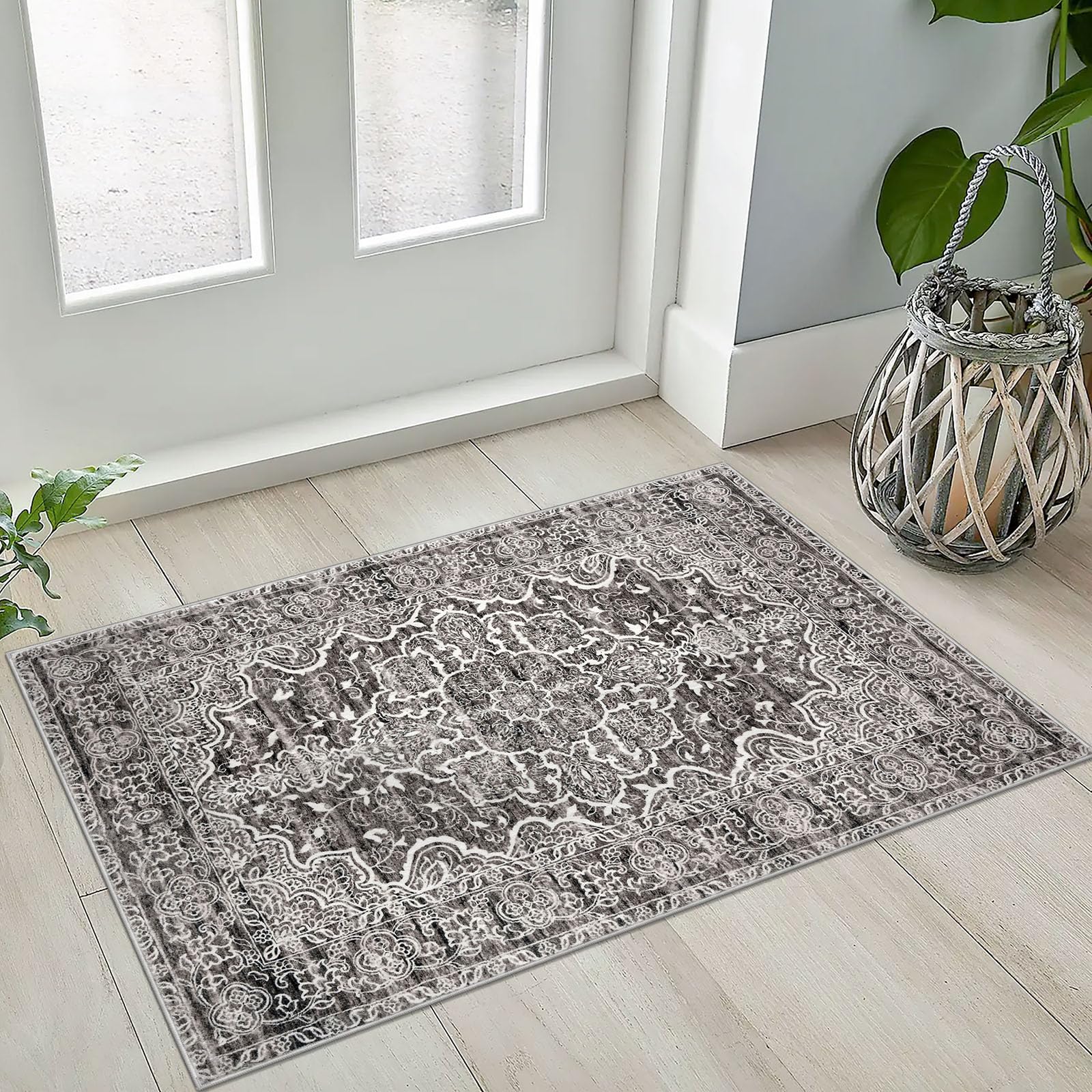 Amazon.com: KUTA Vintage Small Area Rug 2x3 Tan Washable Entryway Rug ...