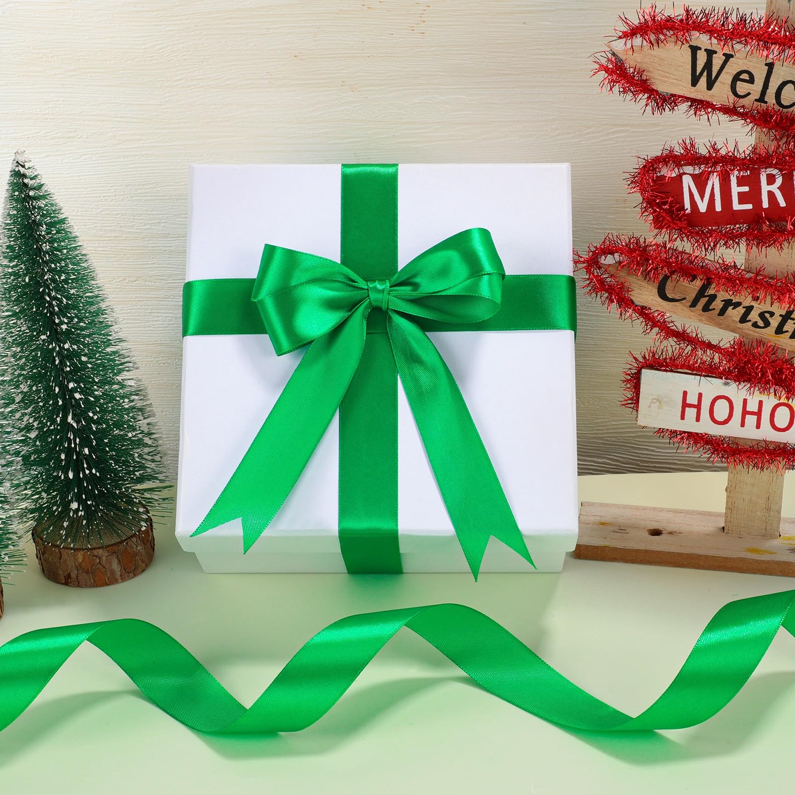 Snapklik.com : Woric Green Ribbon 1 Inch 50 Yards Green Satin Ribbon ...