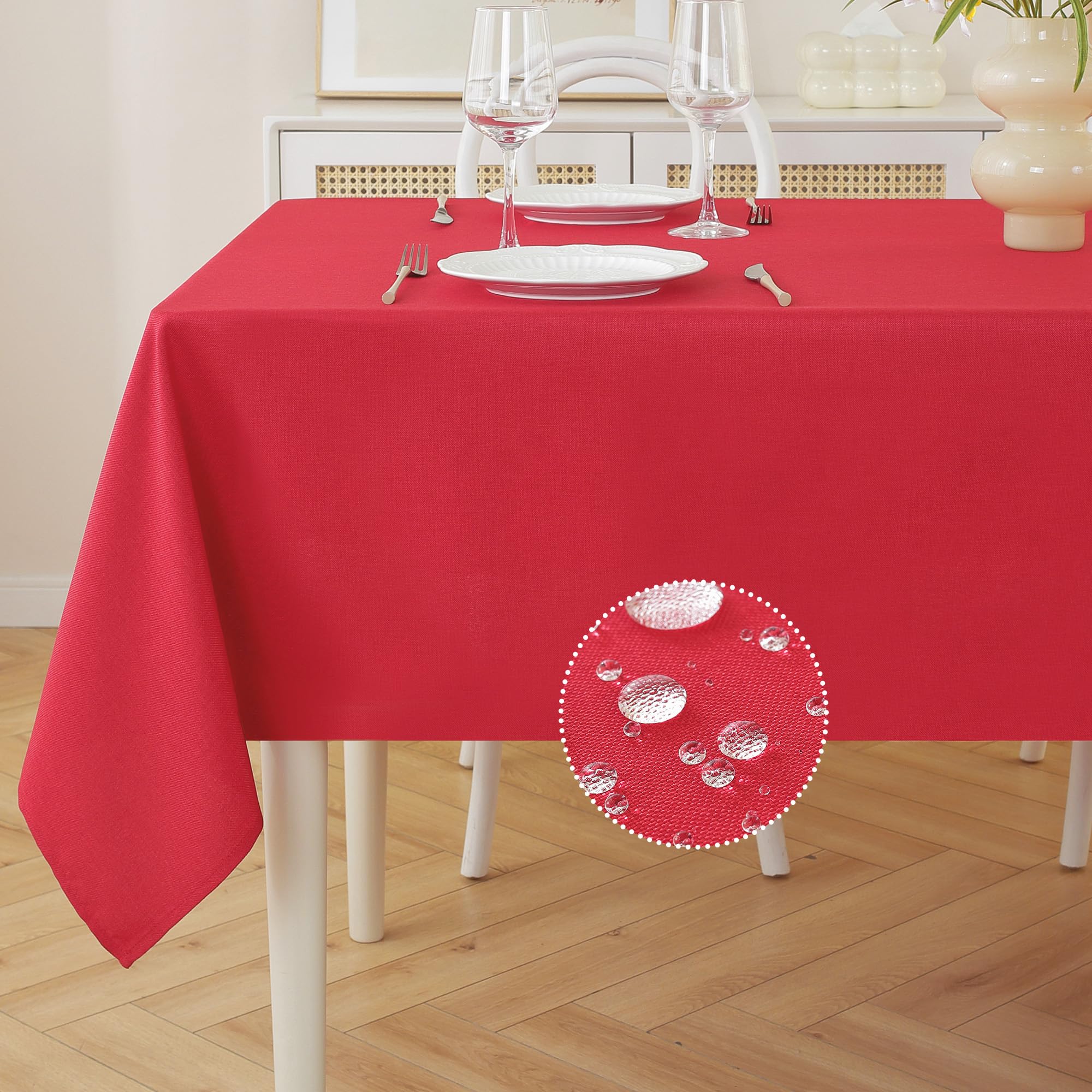 Amazon.com: JIALE Rectangle Table Cloth, Waterproof Stain Resistant ...