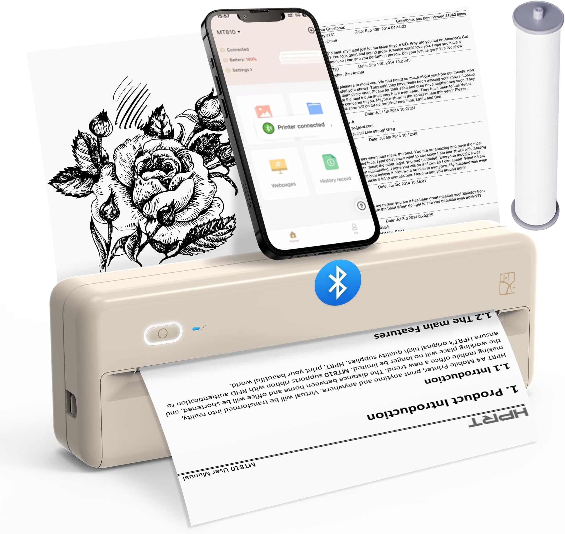 Amazon.com: HPRT Bluetooth Wireless Printers MT810 for Portable Travel ...