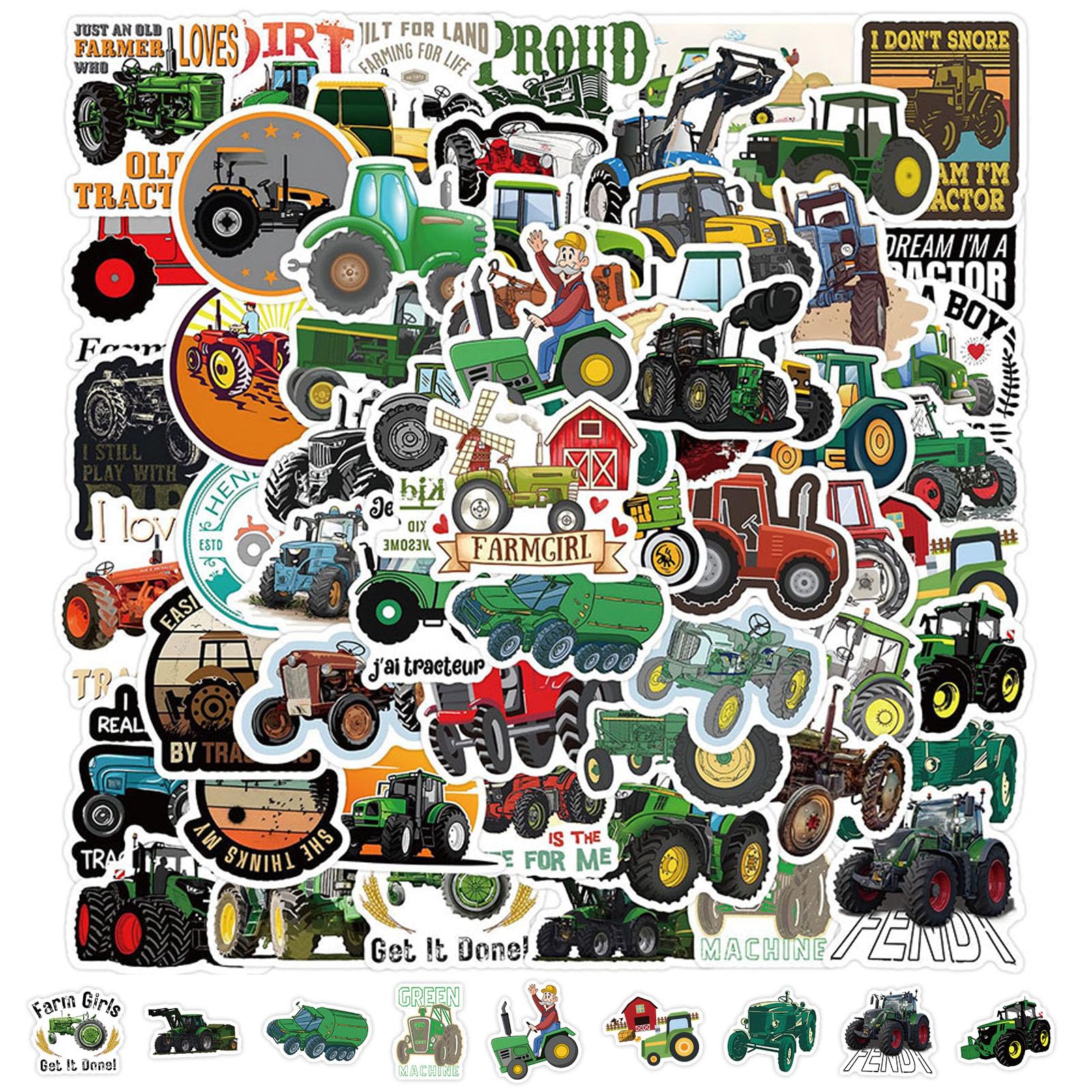 Tractor Stickers, Pack of 60 Tractor Stickers, Waterproof Stickers ...