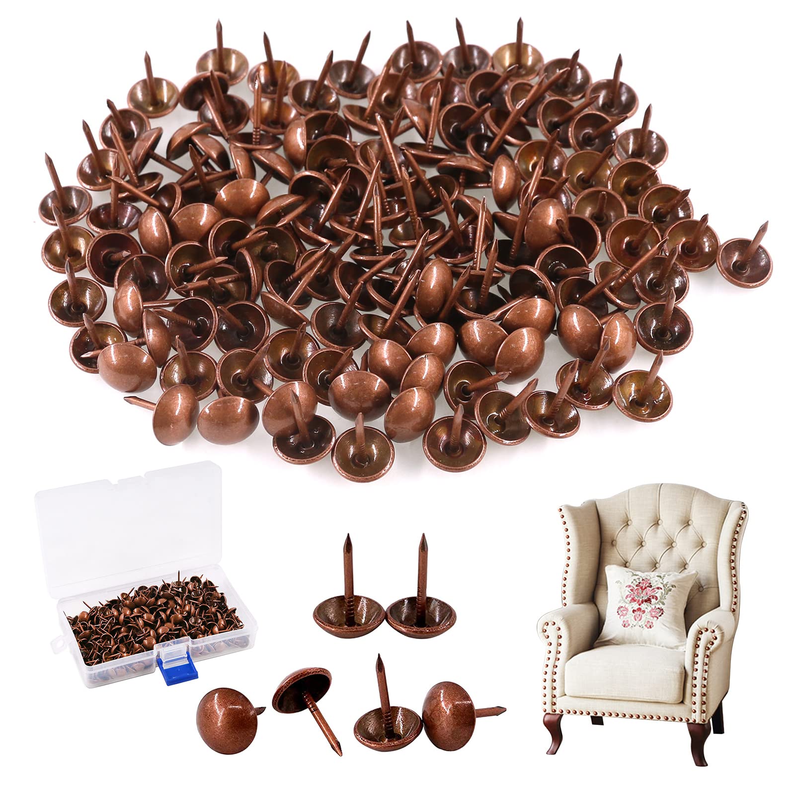 Amazon.com: Rustark 300-Pcs 7/16'' [11mm] Antique Upholstery Decorative ...