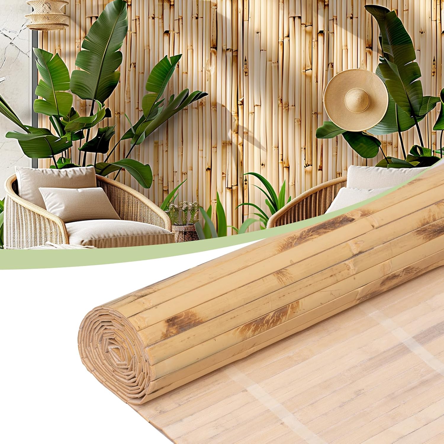 Amazon.com: Bamboo Wall Panels for Interior Wall Decor（48"H x 96"L ...