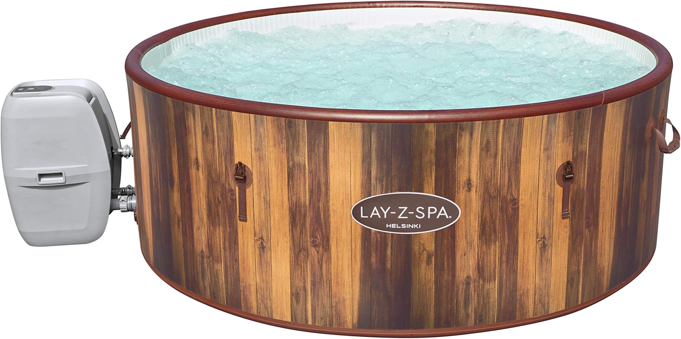 Lay-Z-Spa 60025 Helsinki Hot Tub, 180 AirJet Wood Effect Inflatable Spa ...
