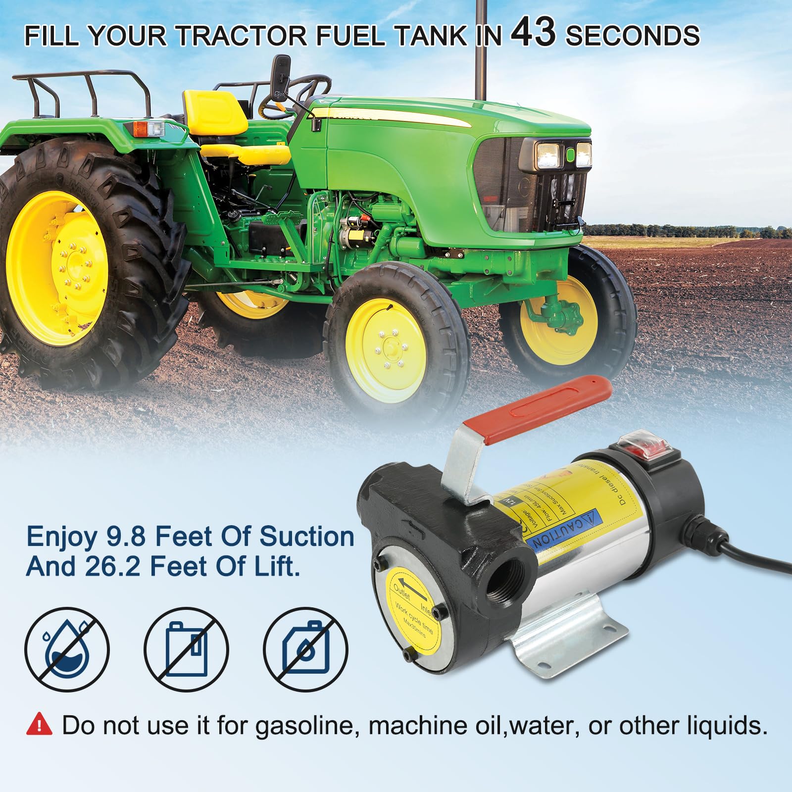 Snapklik.com : DICMIC Diesel Fuel Transfer Pump Kit, 10 GPM 12V DC ...