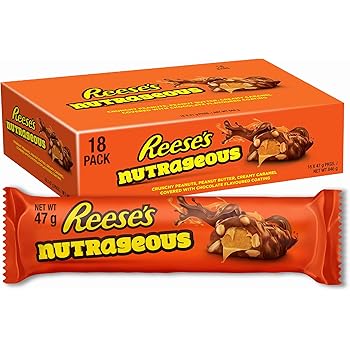 Reese's Peanut Butter Nutrageous Bars, Milk Chocolate Flavour Bars ...