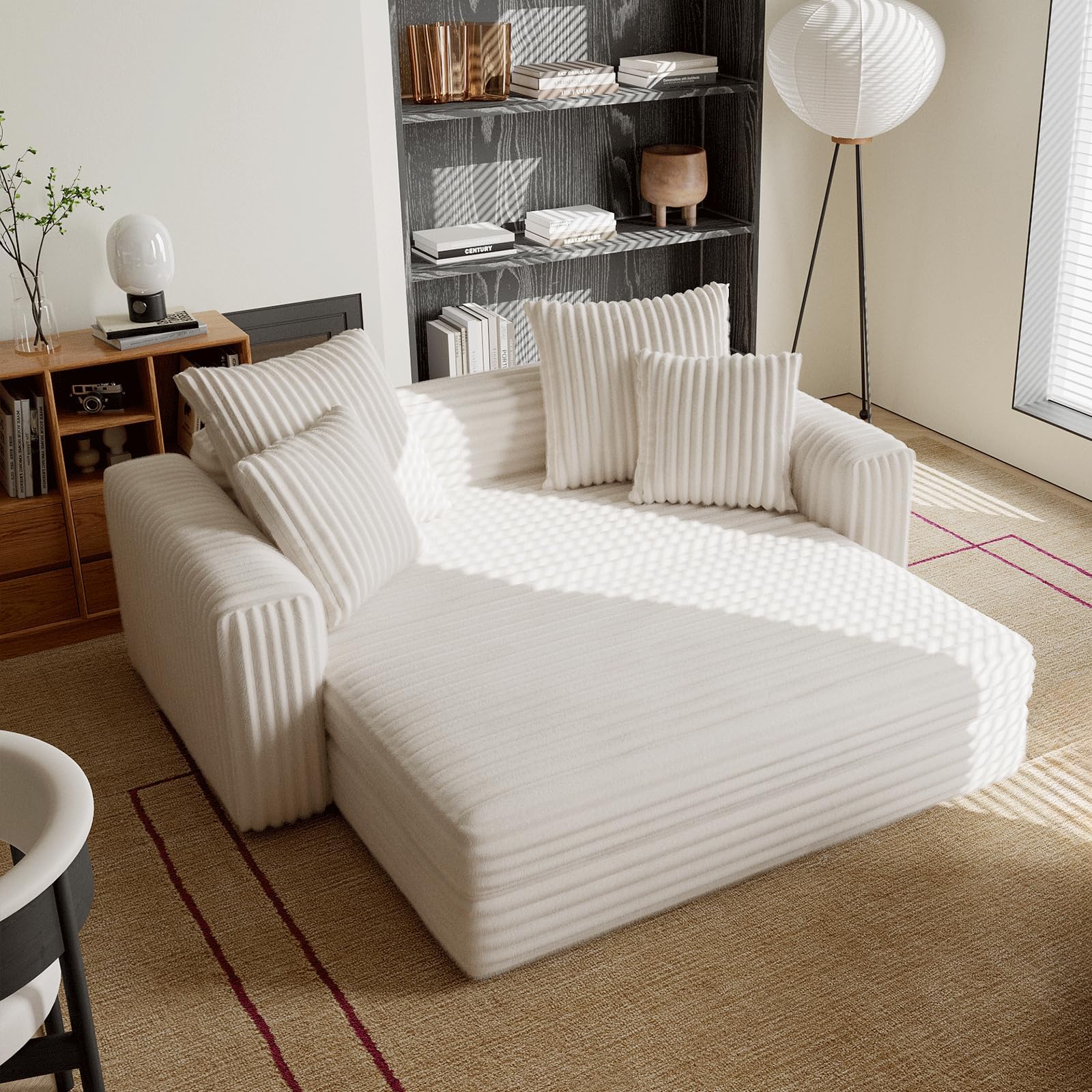 Amazon.com: Acanva Oversized Cozy Chaise Lounge Chair Indoor with Removable Ottoman, Modern ...