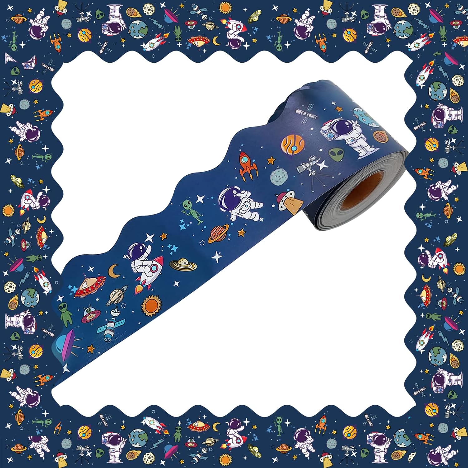 Amazon.com: VESMATITY 65.6ft Galactic Space Astronauts Bulletin Board ...