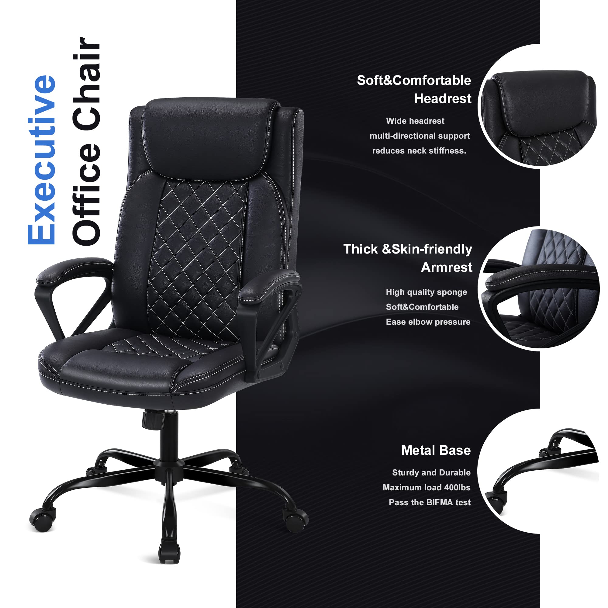 Snapklik.com : Misolant Office Chair, Executive Desk Chair, Comfortable ...