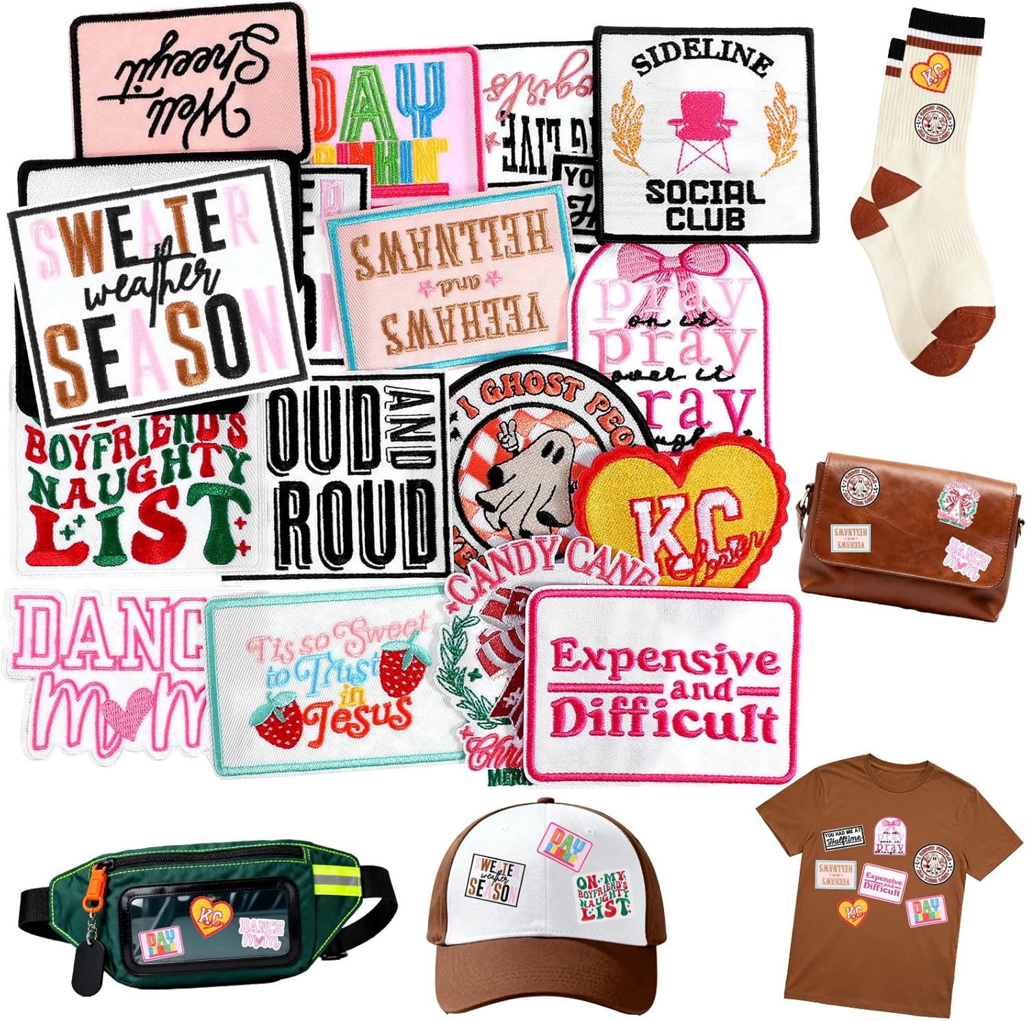 Amazon.com: 18 Pcs Funny Trucker Hat Patches, Iron on Vintage Heat ...