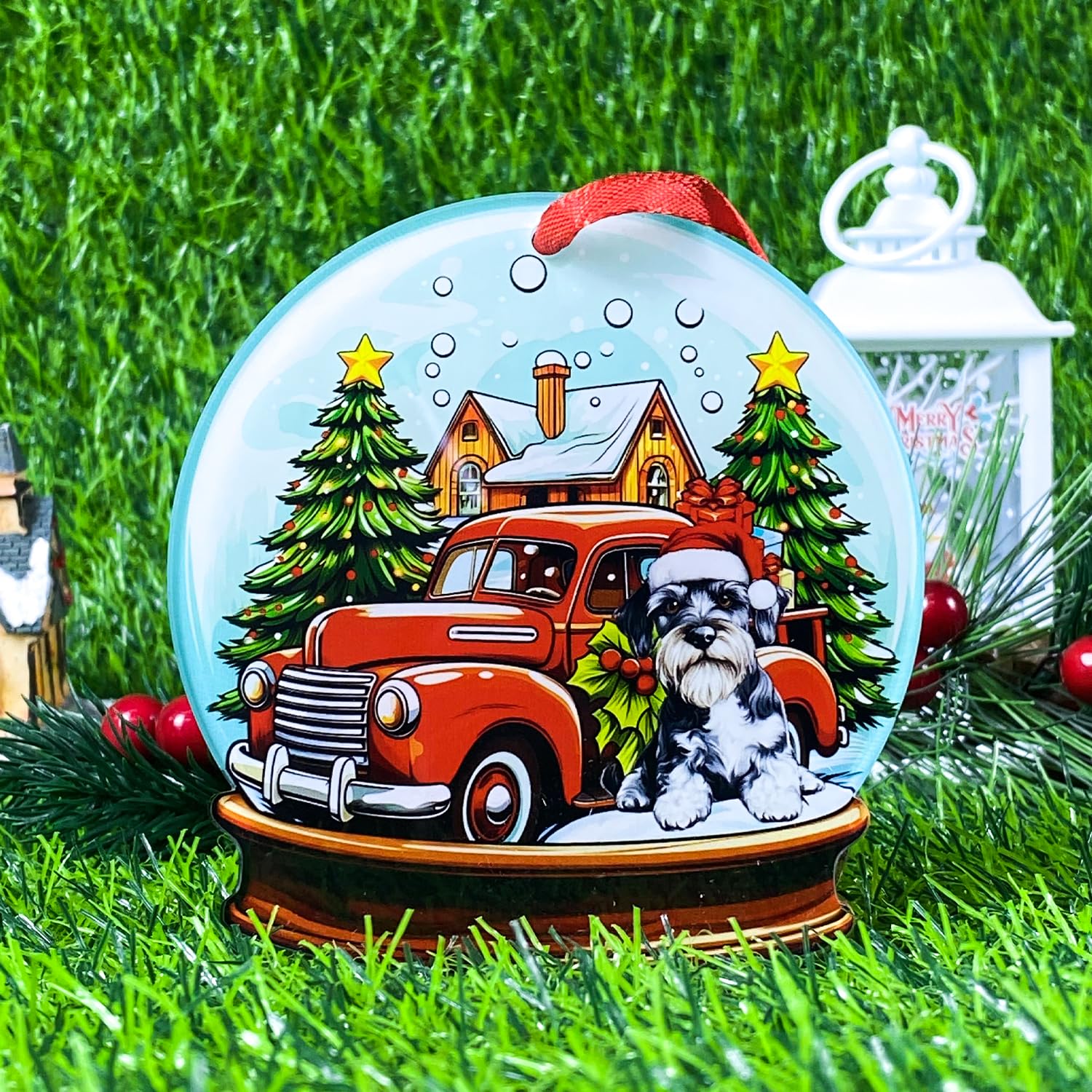 Amazon.com: Schnauzer Dog Ornament for Christmas - Beautiful Holiday ...
