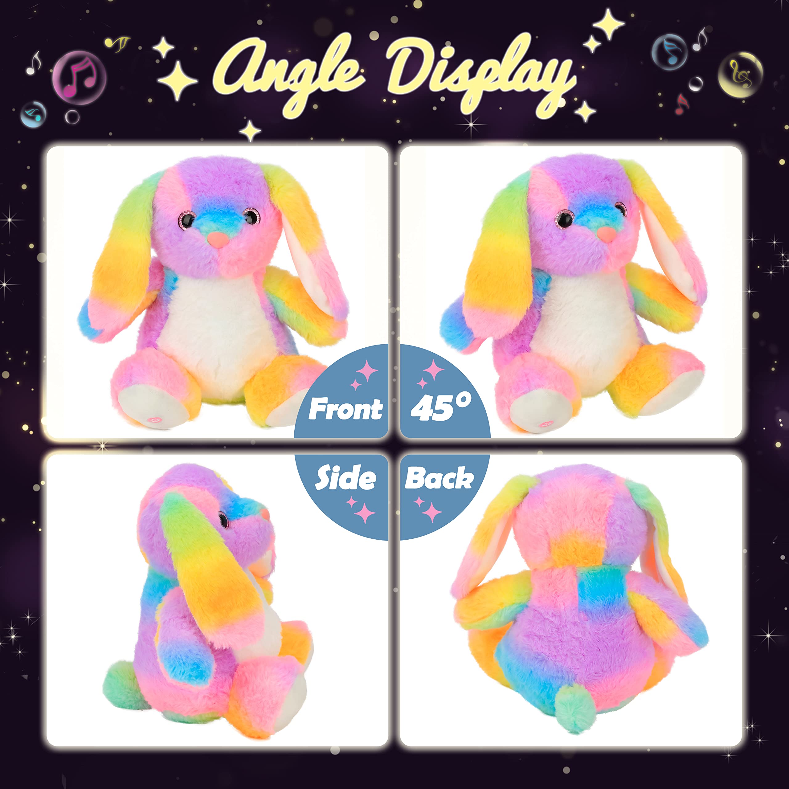 Snapklik.com : Hopearl LED Musical Stuffed Bunny Colorful Lighting Up ...