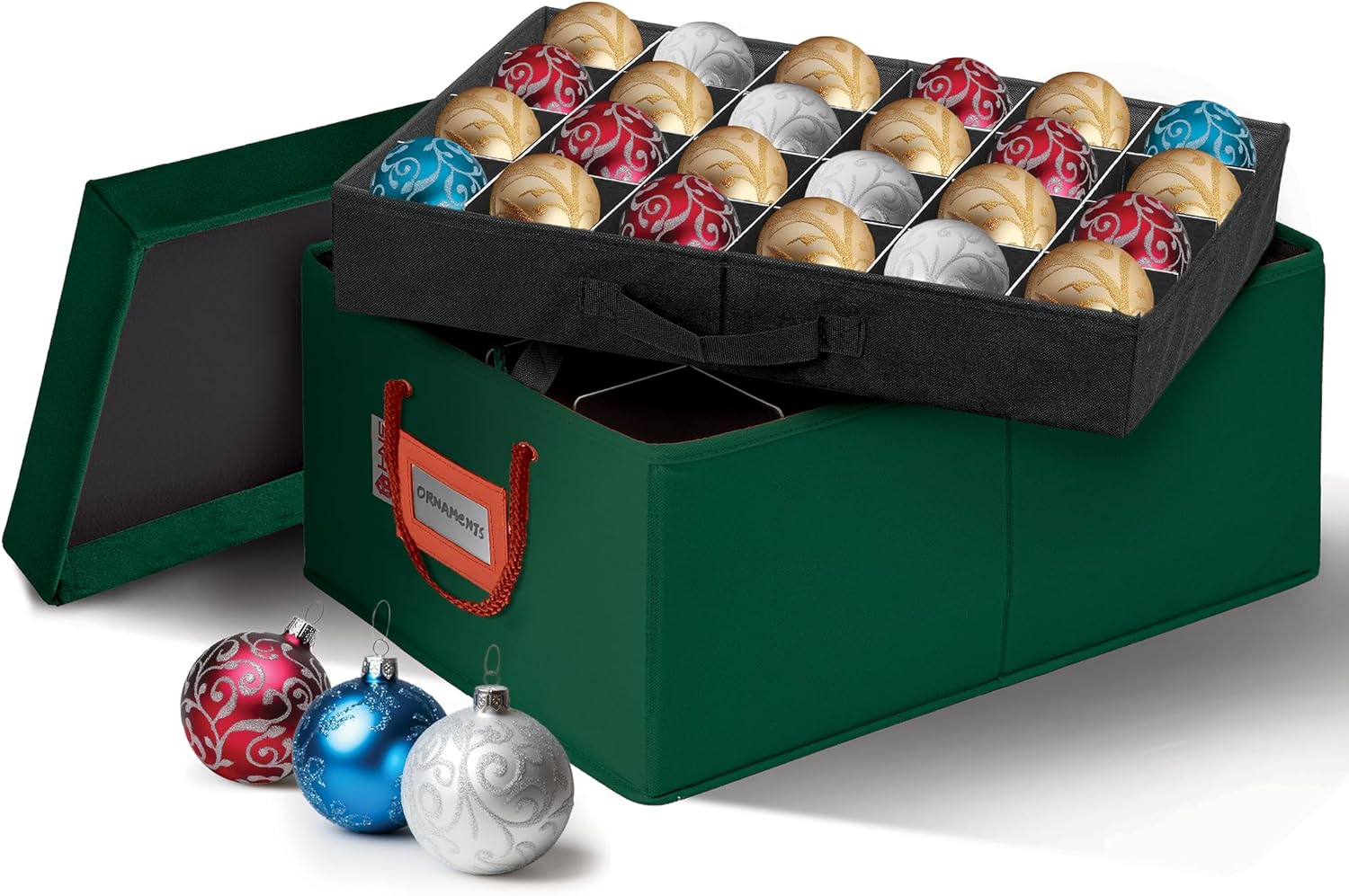 Amazon.com: HOLDN’ STORAGE Christmas Ornament Storage Container Box ...