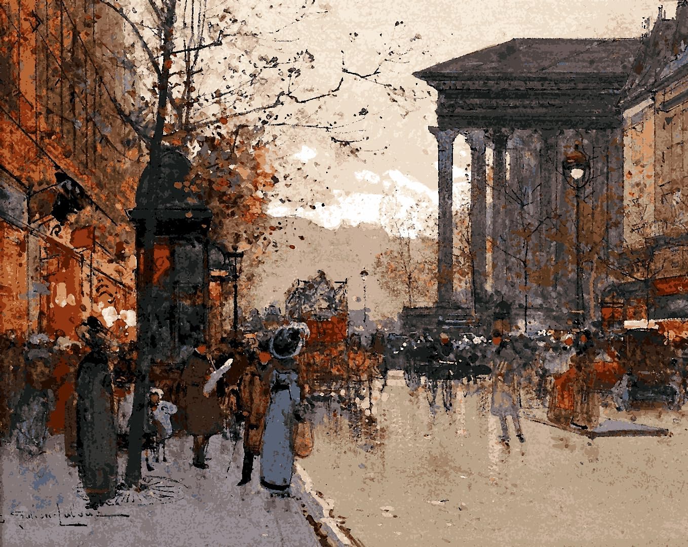 The Boulevard de la Madeleine by Eugène Galien-Laloue - Van-Go Paint-by ...