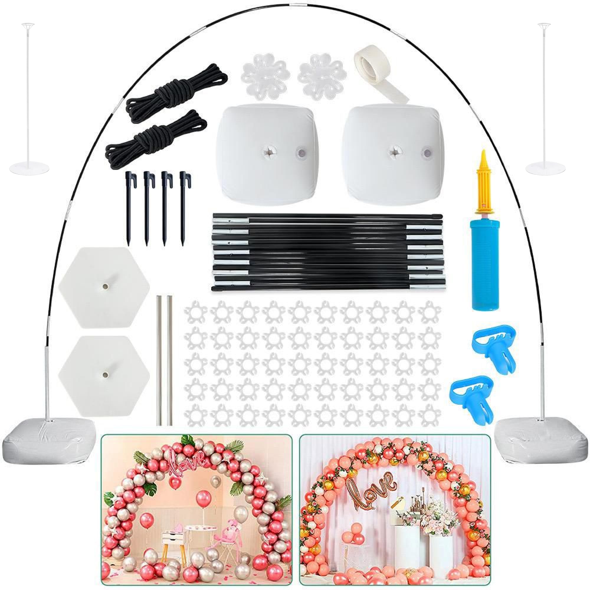 TRENDORA Balloon Arch Kit & 2 Table stands - Adjustable Balloon Arch ...