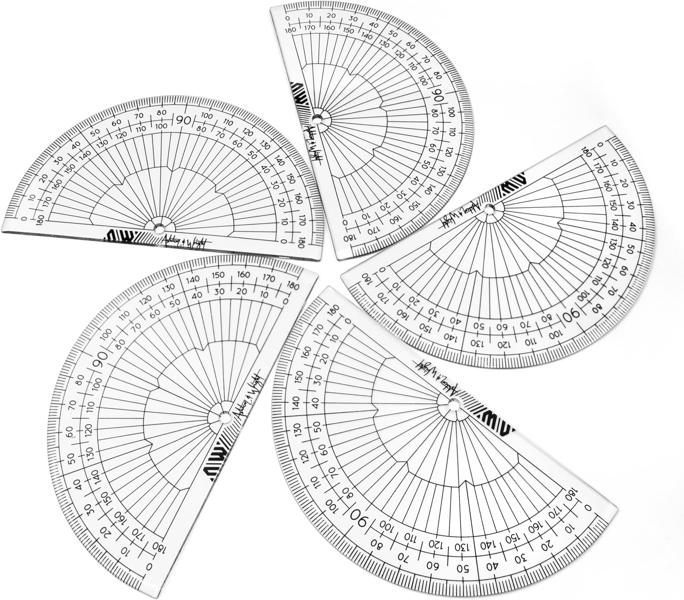 TUPARKA 12 Pack Protractor Clear Math Protractor 180 Degrees 10cm ...