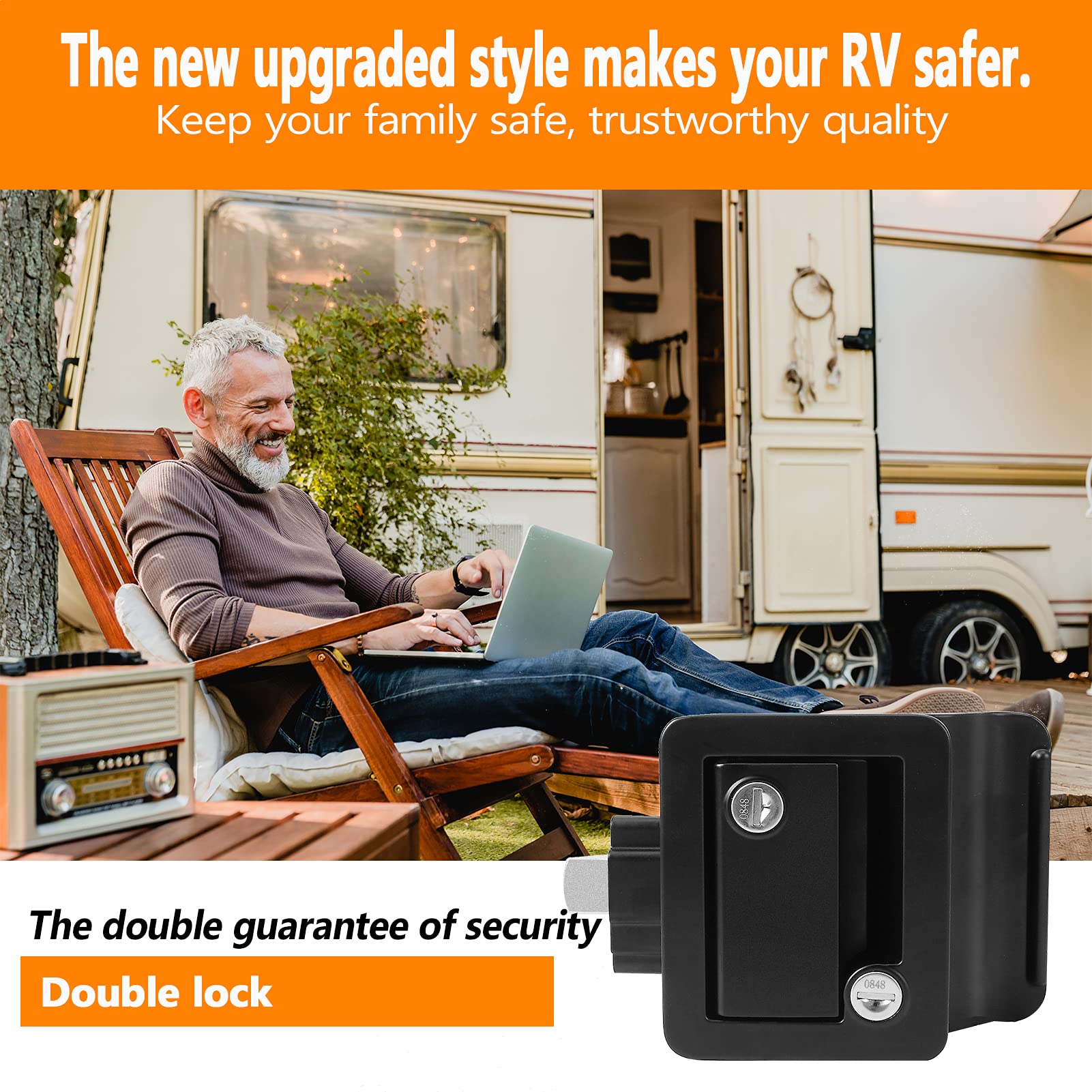 ORCISH RV Travel Trailer Entry Door Lock,RV Door Latch Replacement with ...