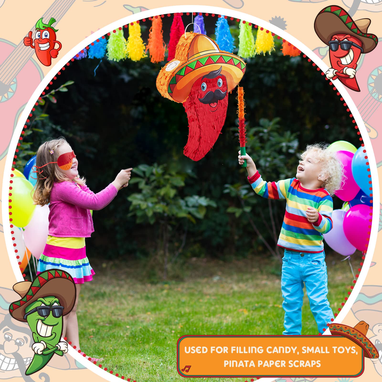 Snapklik.com : Lewtemi Mexican Pinata Small Red Chili Pinata For ...