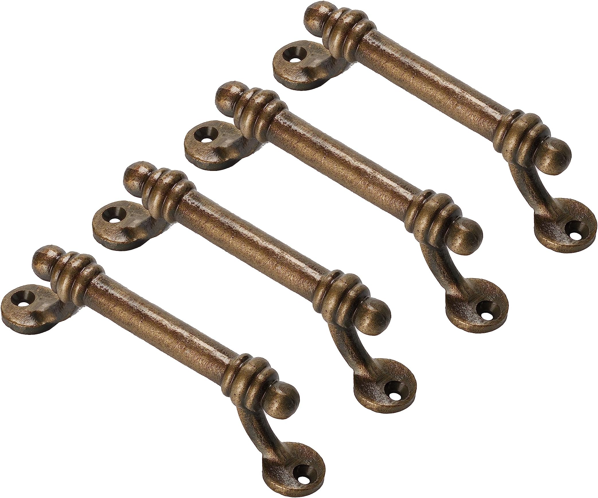 CRAFTSMAN ROAD Antique Brass Cast Iron Pull Handles 6 inch (Belford ...