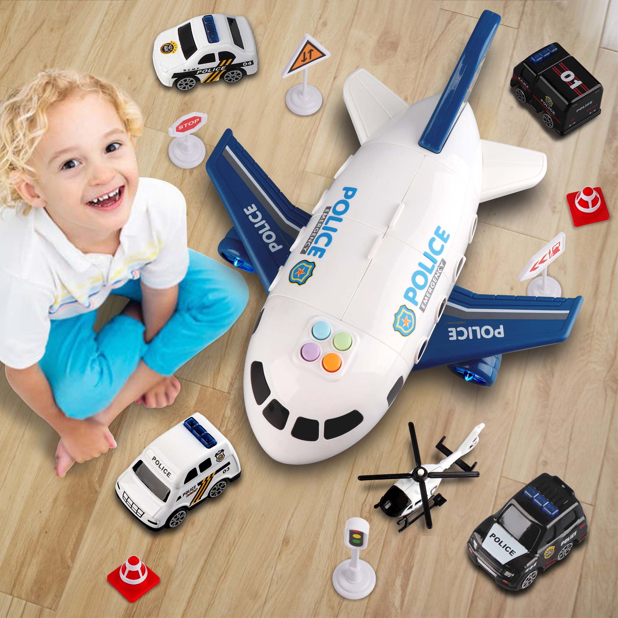 Watch Police airplane toy set with sound and light. on Amazon Live