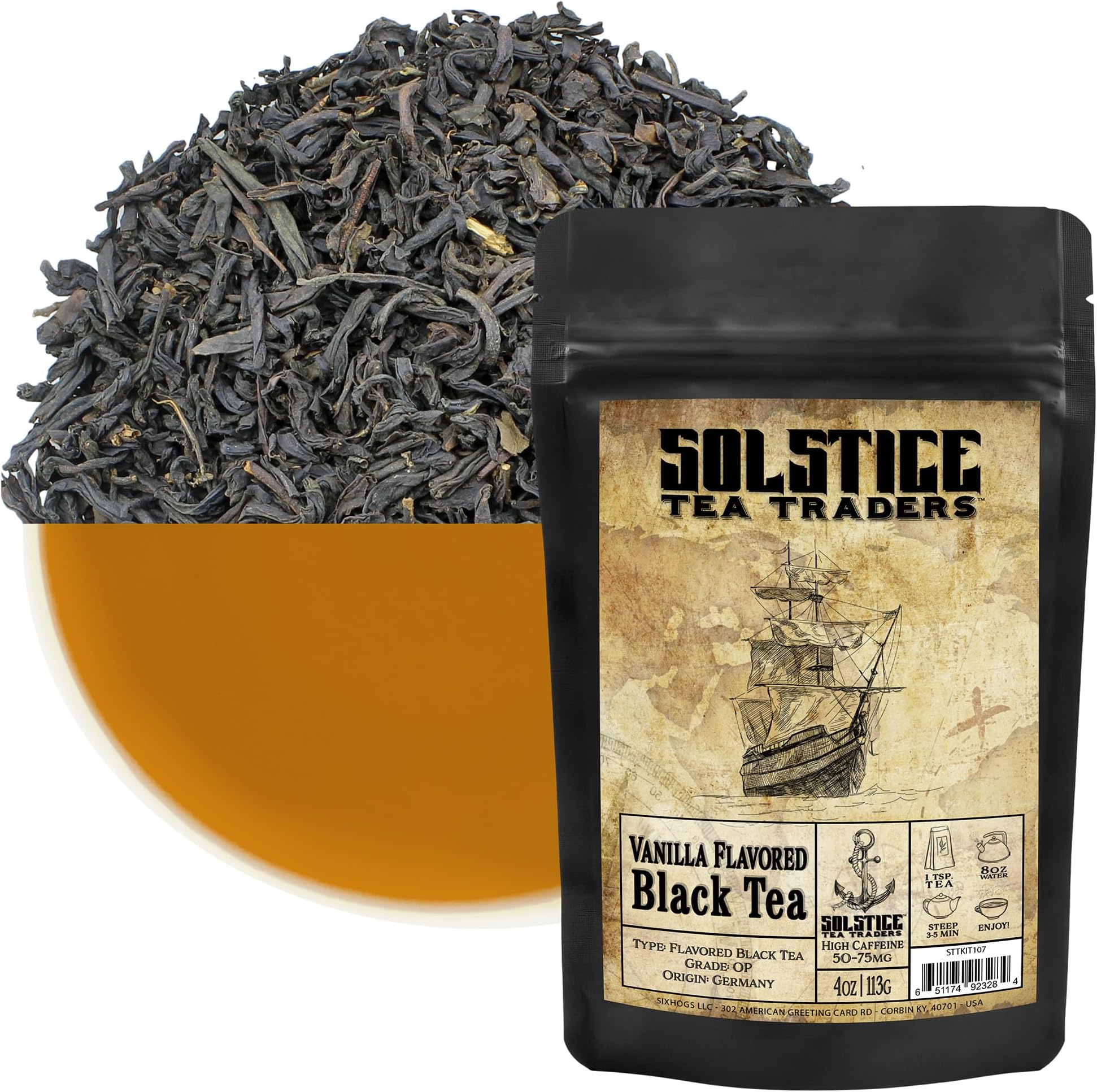 Amazon.com : Solstice Loose Leaf Vanilla Black Tea (4-Ounce Bulk Bag ...