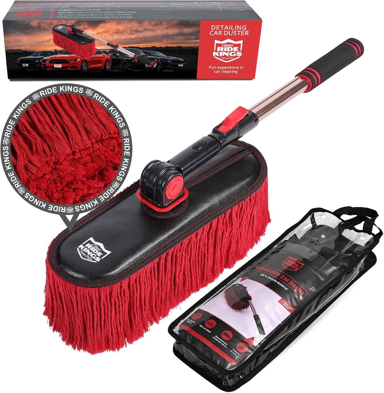 Amazon.com: RIDE KINGS Car Duster Exterior Scratch Free with Extendable ...