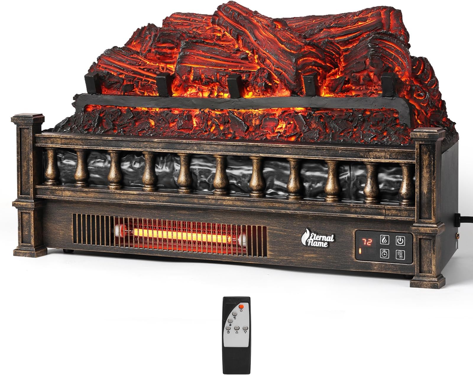 Amazon.com: TURBRO Eternal Flame Infrared Electric Fireplace Logs, 23 ...