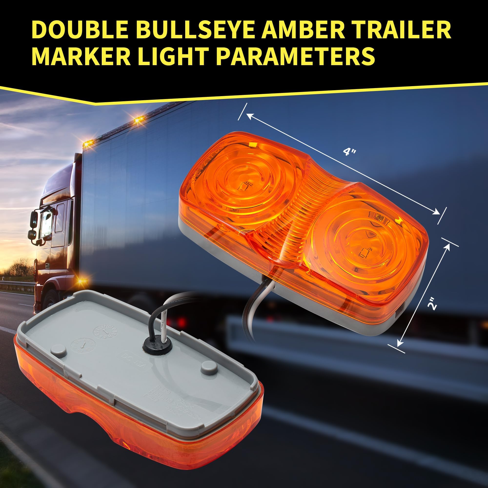 Snapklik.com : 2PCS Double Bullseye RV Marker LED Lights DOT Certified ...