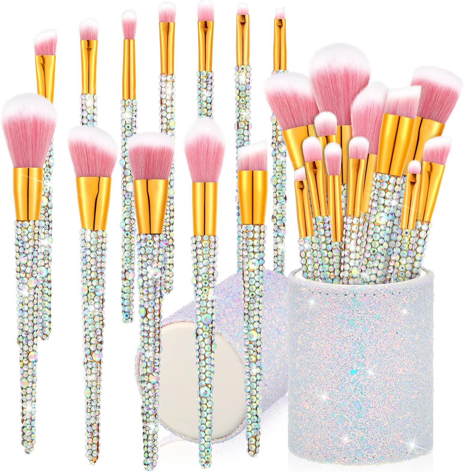 Amazon.com: Glitz and Glam Essentials Makeup Brushes, 1 Set Rhinestone ...