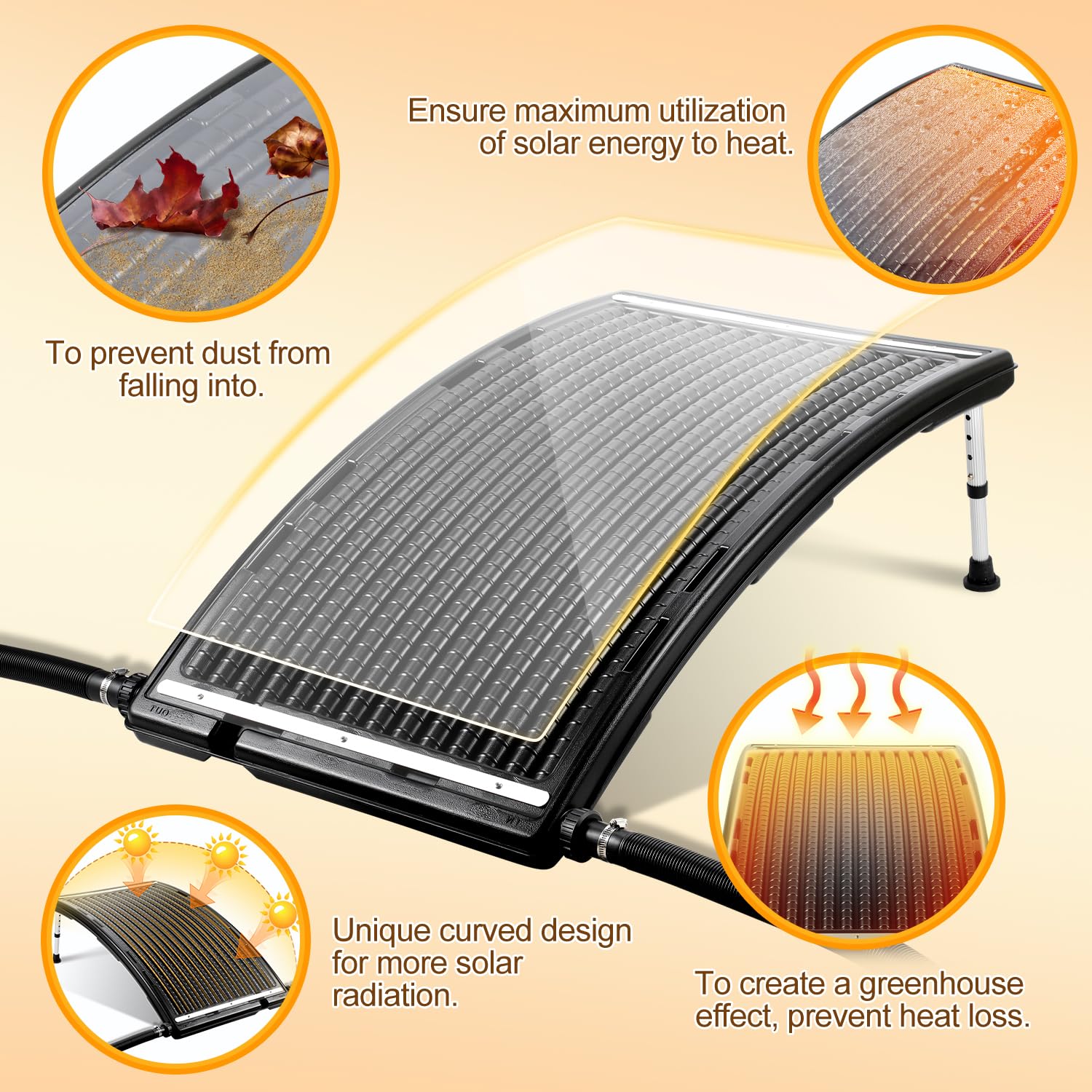 Pool Solar Heater Upgraded Solar Pool Heater - 113x69cm Panel For Above ...